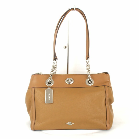 Coach | Bags | Coach Chain Tote 87239 Bag Leather Camel Ladies | Poshmark